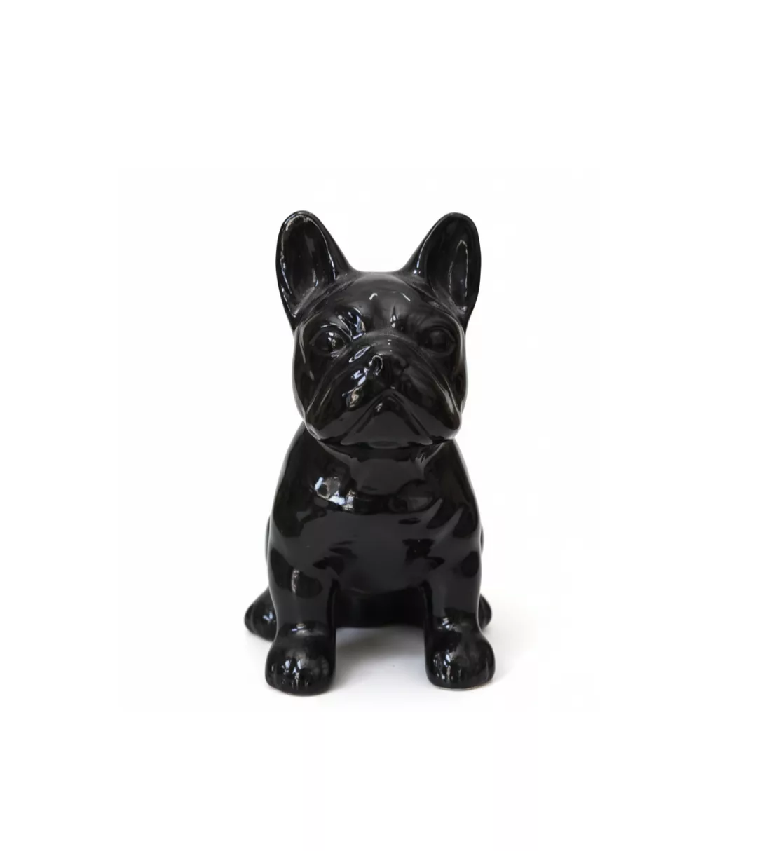 Sculpture Décorative Chien Noir Brillant – Objet Déco Design Moderne ...